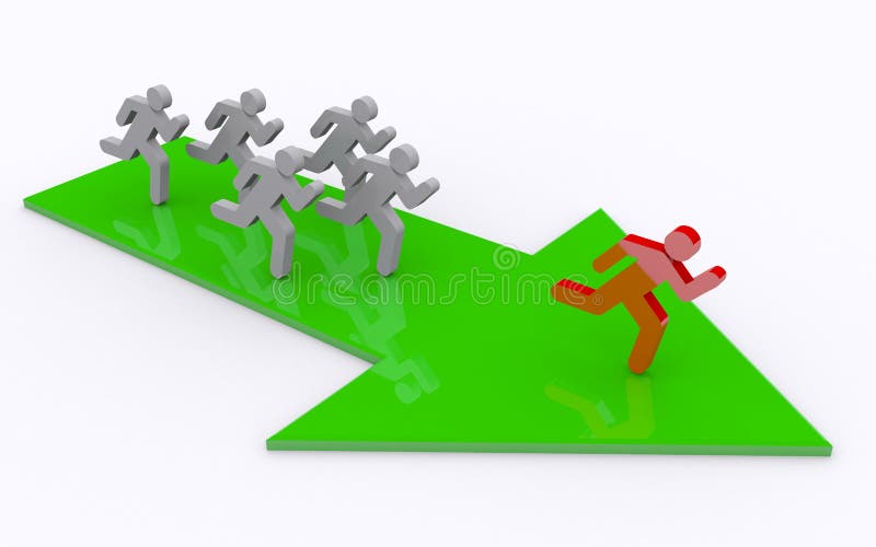 Winner running ahead stock illustration. Illustration of compete - 24254198