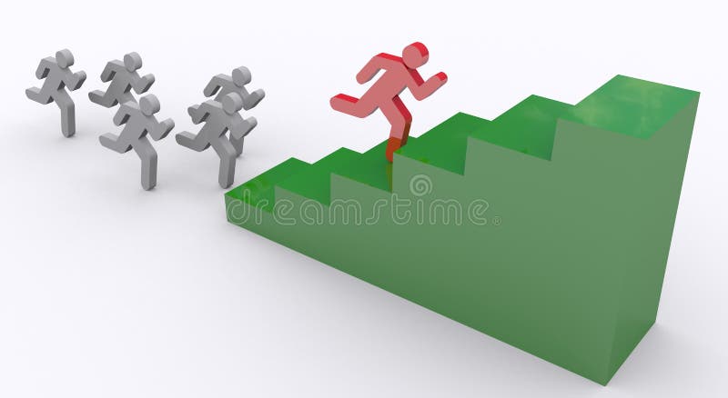 Winner running ahead stock illustration. Illustration of match - 42401306