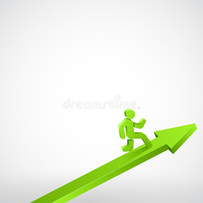 Winner Running Person on Arrow Stock Vector - Illustration of color ...