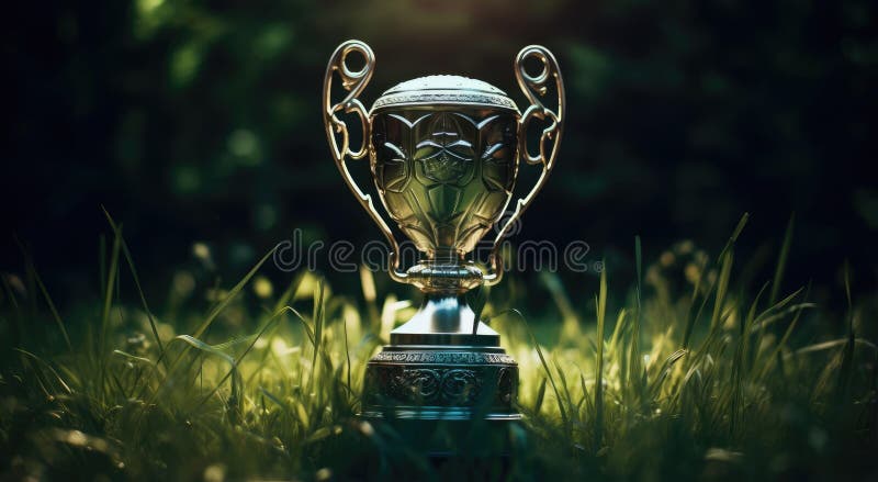 The Winner S Cup Stands in the Grass Stock Image - Image of success ...