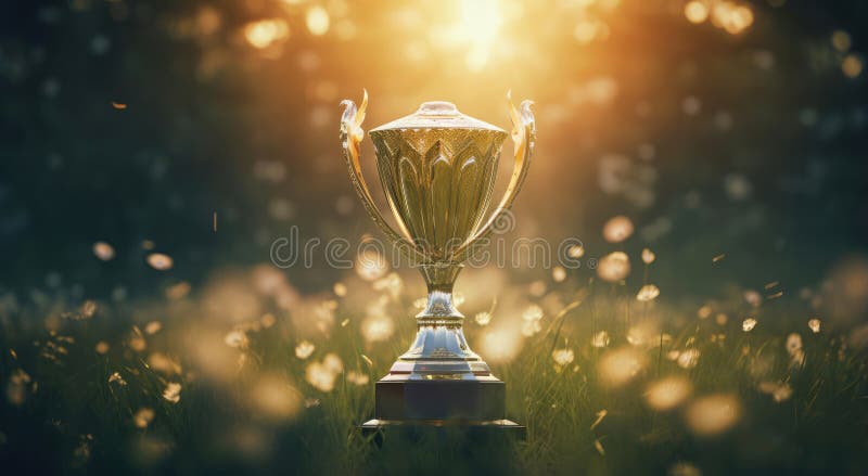 The Winner S Cup Stands in the Grass Stock Image - Image of soccer ...