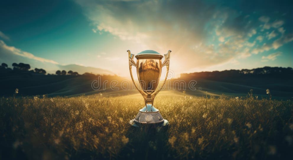 The Winner S Cup Stands in the Grass Stock Image - Image of success ...