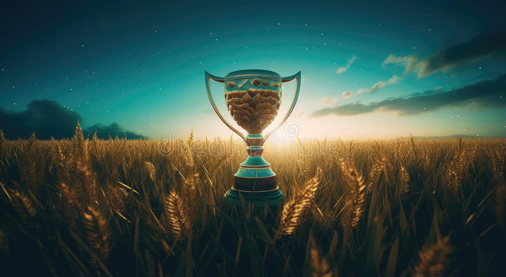The Winner S Cup Stands in the Grass Stock Photo - Image of field ...