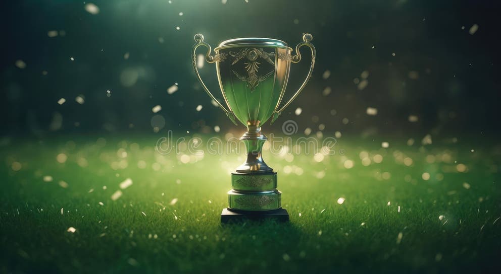 The Winner S Cup Stands in the Grass Stock Photo - Image of trophy ...