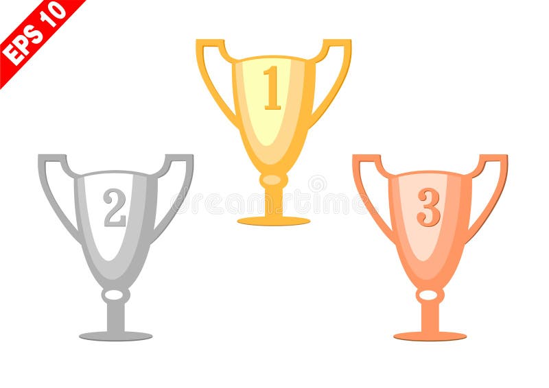Winner`s Cups for First, Second and Third Place Stock Vector ...