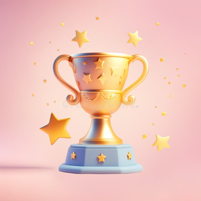 Winner S Trophy for Kids, Cute 3d. Stock Illustration - Illustration of ...