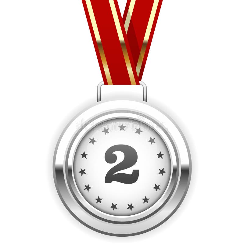 Winner Silver Medal on Ribbon Stock Vector - Illustration of hanging ...