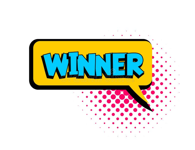 Winner speech bubble. stock vector. Illustration of template - 153274186