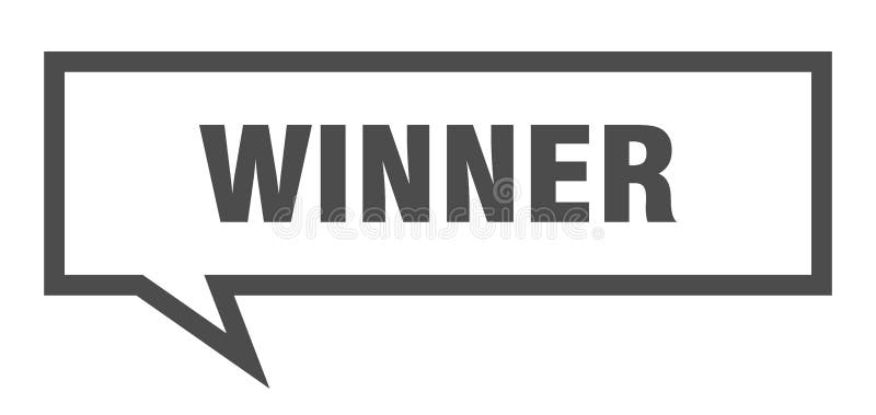 Winner speech bubble. stock vector. Illustration of template - 153274186