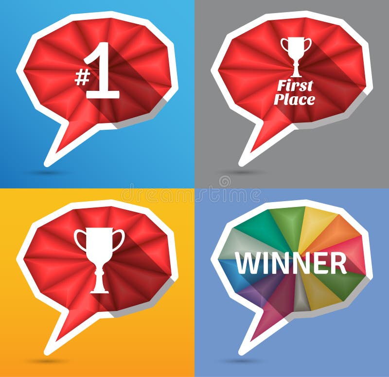Winner speech bubbles stock vector. Illustration of bright - 36674389