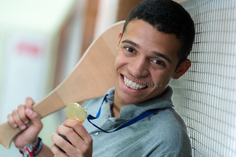 Winner in squash match stock photo. Image of attractive - 246349660