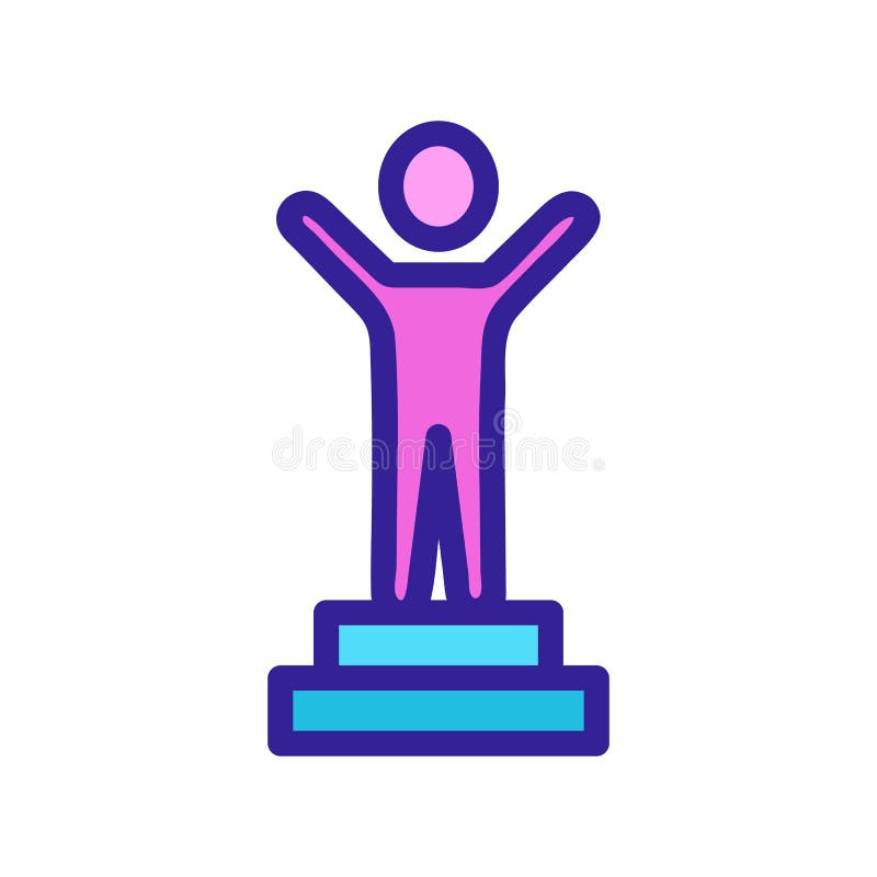 The Winner on the Stage Icon Vector. Isolated Contour Symbol ...