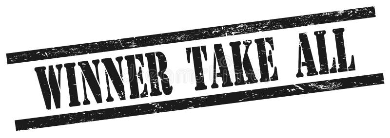 WINNER TAKE ALL Text on Black Grungy Rectangle Stamp Stock Illustration ...