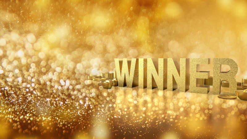 The Winner Text on Gold Background 3d Rendering Stock Illustration ...