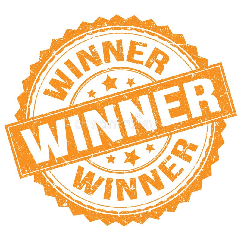 WINNER Text on Orange Round Stamp Sign Stock Illustration ...