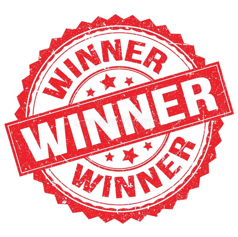 WINNER Text on Red Round Stamp Sign Stock Illustration - Illustration ...