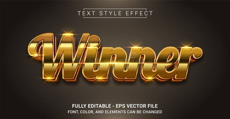 Winner Text Style Effect. Editable Graphic Text Template Stock Vector ...