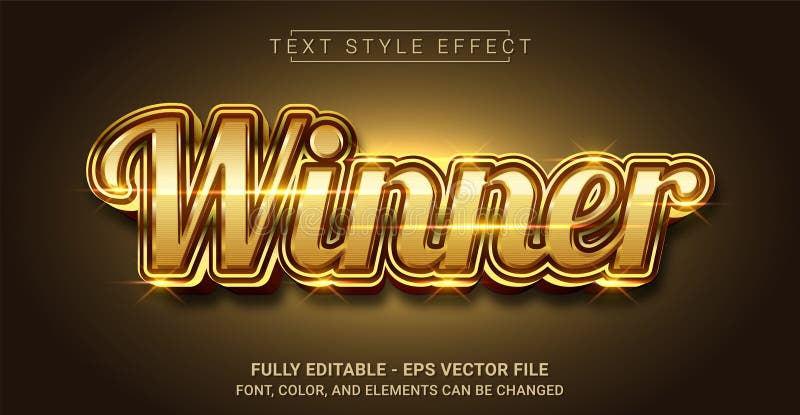 Winner Text Style Effect. Editable Graphic Text Template Stock Vector ...