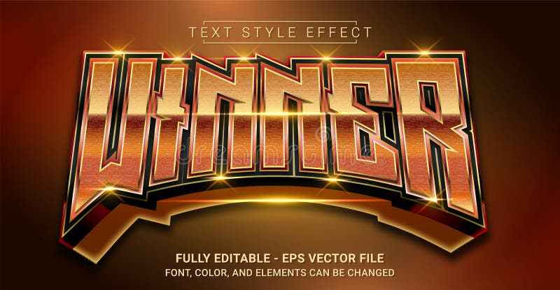 Winner Text Style Effect. Editable Graphic Text Template Stock Vector ...