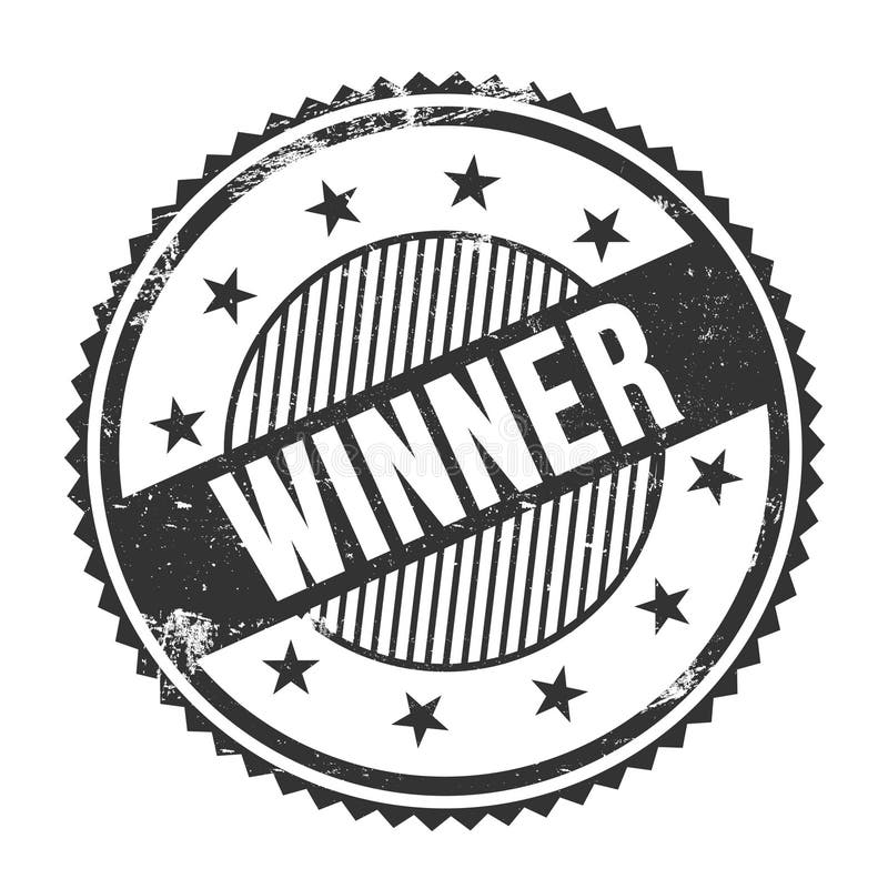 WINNER Text Written on Black Grungy Round Stamp Stock Illustration ...