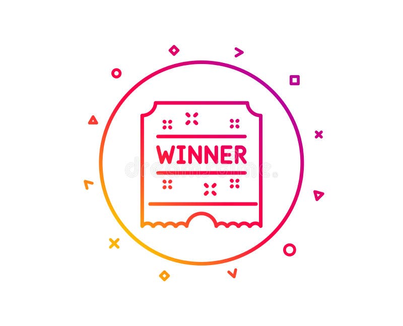 Winner Ticket Icon Vector Illustration in the Flat Style. Ticket Stub ...