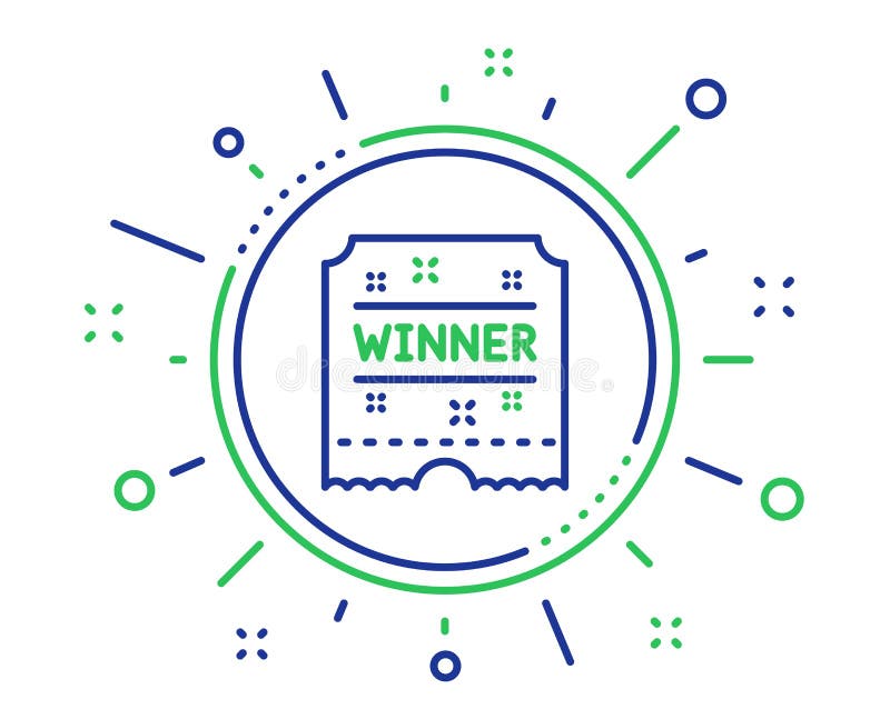 Winner Ticket Line Icon. Amusement Park Award Sign. Vector Stock Vector ...