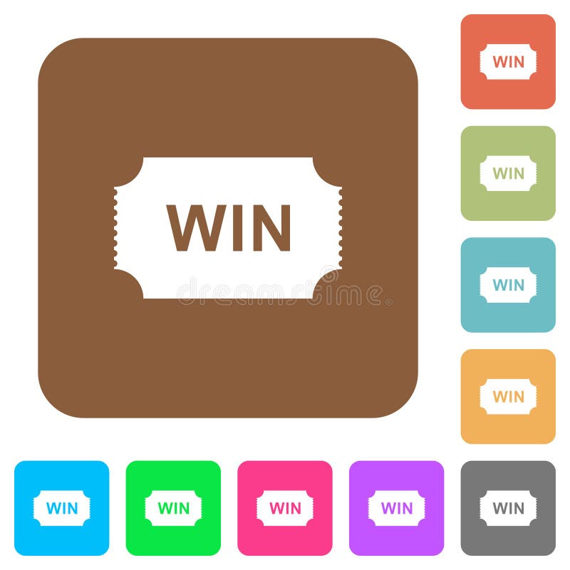 Winner Ticket Rounded Square Flat Icons Stock Vector - Illustration of ...