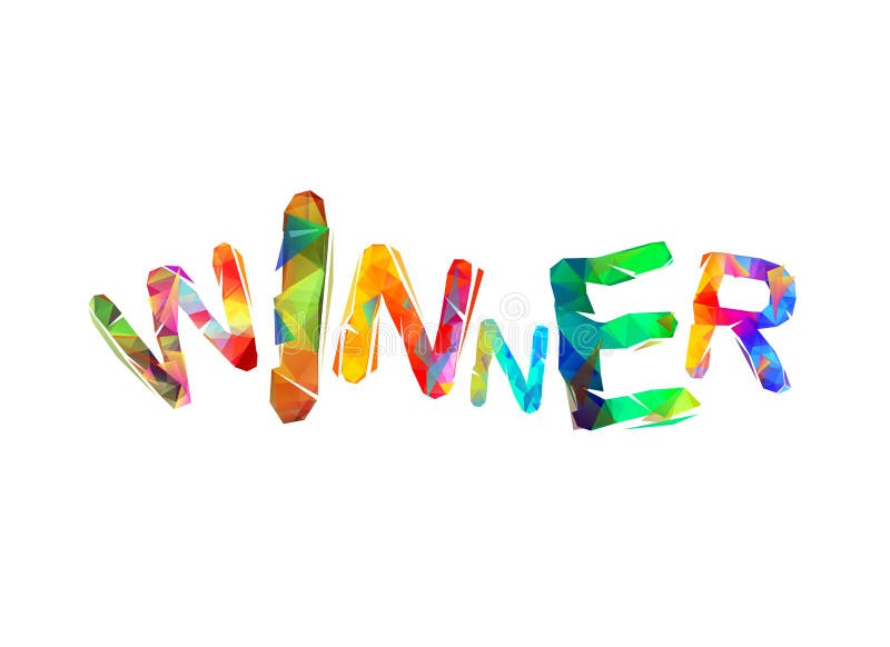 Winner. Triangular Vector Colorful Letters Stock Vector - Illustration ...