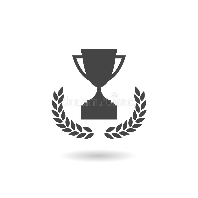 Winner Trophy Cup Icon with Shadow Stock Vector - Illustration of ...