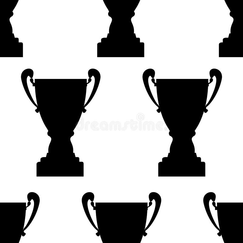 Winner Trophy Cup Seamless Pattern. Stock Vector - Illustration of ...