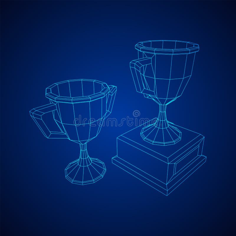 Winner Trophy Cup. Wireframe Vector Illustration Stock Vector ...