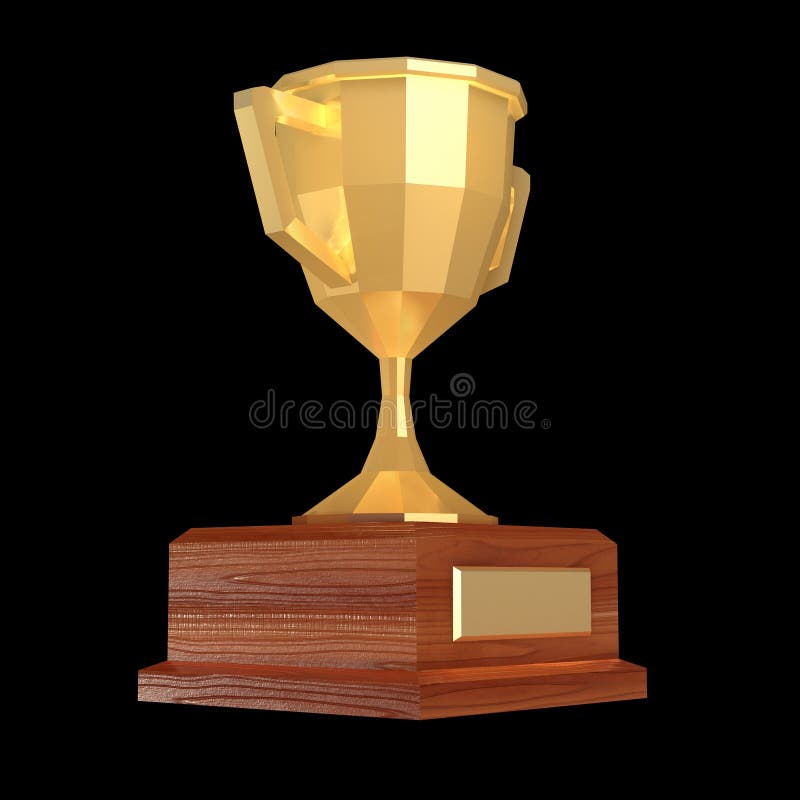 Winner Trophy Gold Low Poly Cup. Stock Illustration - Illustration of ...