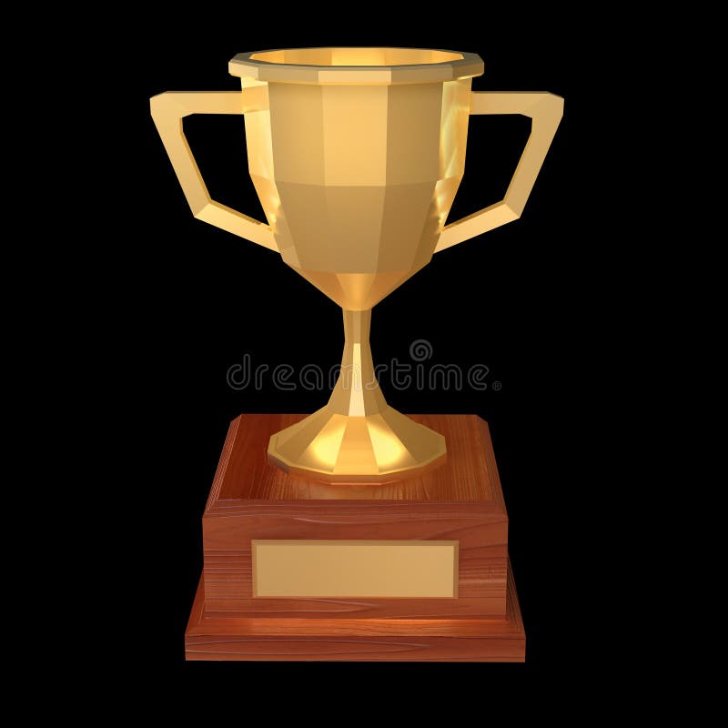 Winner Trophy Gold Low Poly Cup. Stock Illustration - Illustration of ...