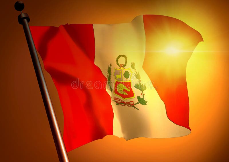 Winner waving Peru flag stock illustration. Illustration of motivate ...