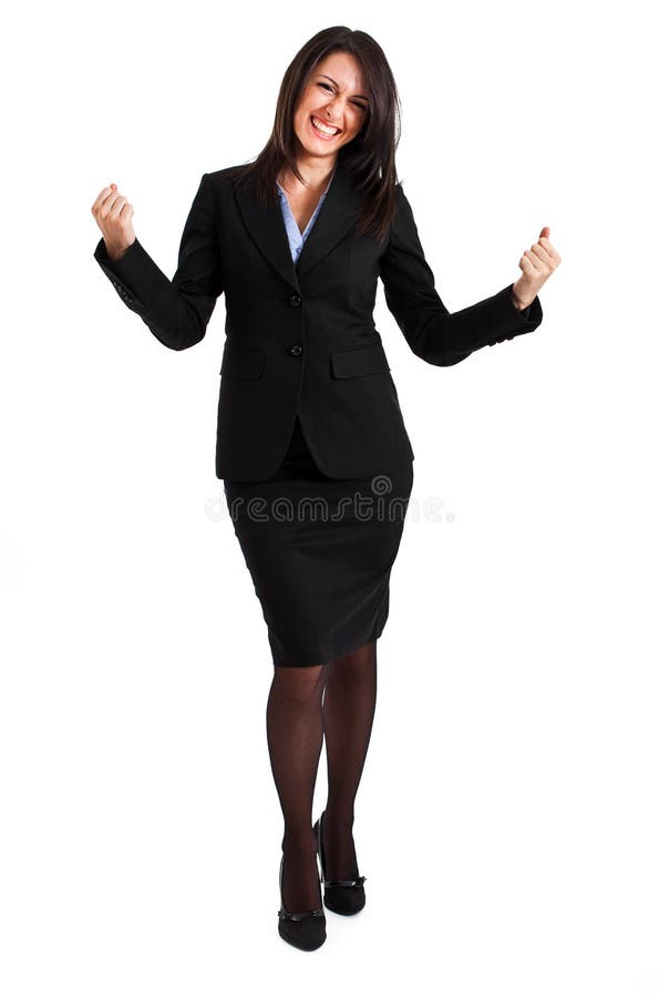 Businesswoman victory pose stock photo. Image of adult - 18664480