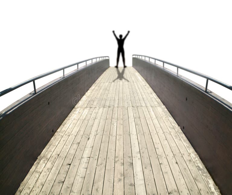 Winner on a wooden bridge stock photo. Image of winner - 1006148
