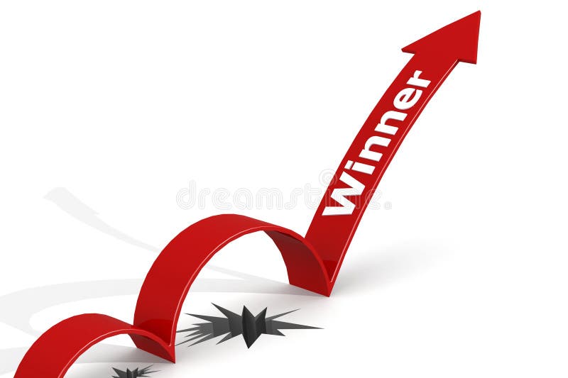 Winner Word on Arrow Jump Over the Hole Stock Illustration ...