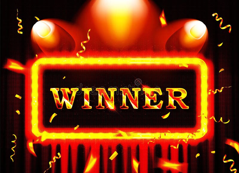 Winner Word on Banner with Red Curtains Stock Vector - Illustration of ...