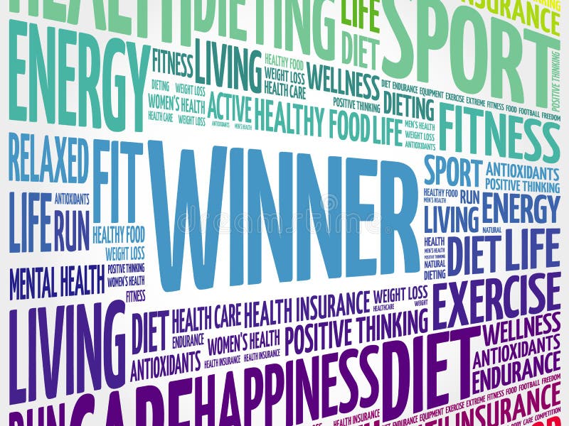 Winner word cloud collage stock illustration. Illustration of healthy ...