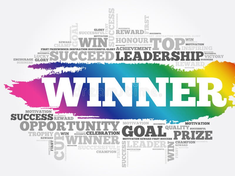 WINNER word cloud collage stock illustration. Illustration of lucky ...