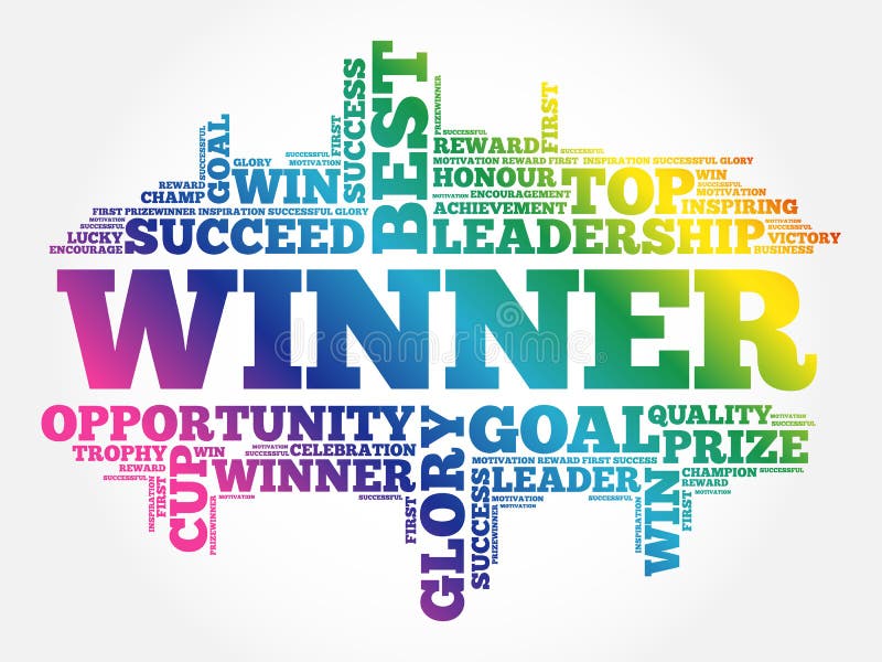 WINNER word cloud collage stock illustration. Illustration of champion ...