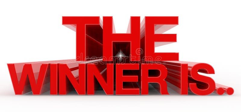 The WINNER is Word on White Background Illustration 3D Rendering Stock ...