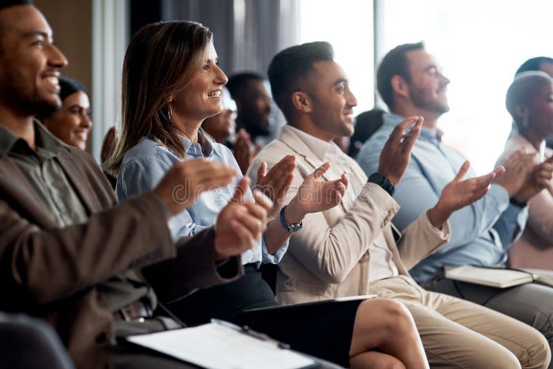 Winners Applaud Each Other. a Group of Young Businesspeople Clapping ...