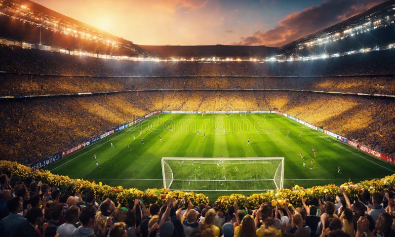 Winners& X27; Cup on the Football Field. Selective Focus Stock Photo ...