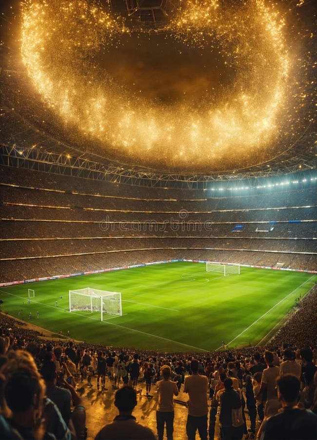 Winners& X27; Cup on the Football Field. Selective Focus Stock Photo ...