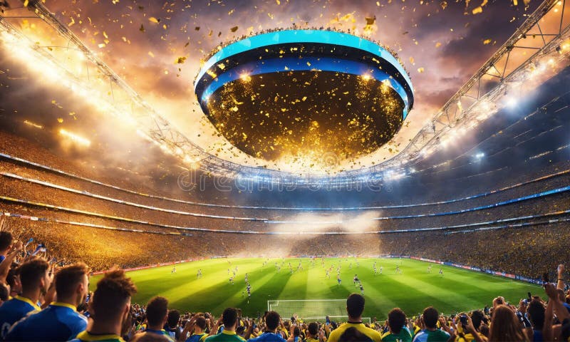 Winners& X27; Cup on the Football Field. Selective Focus Stock Photo ...