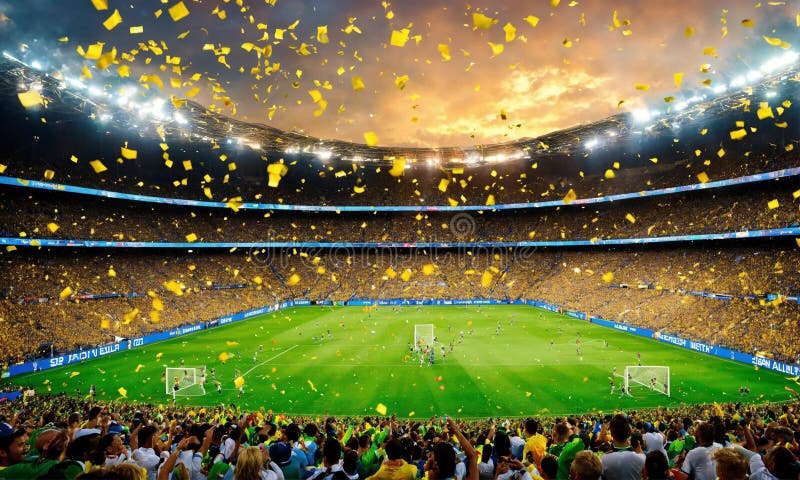 Winners& X27; Cup on the Football Field. Selective Focus Stock Photo ...