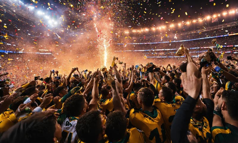 Winners& X27; Cup on the Football Field. Selective Focus Stock Image ...