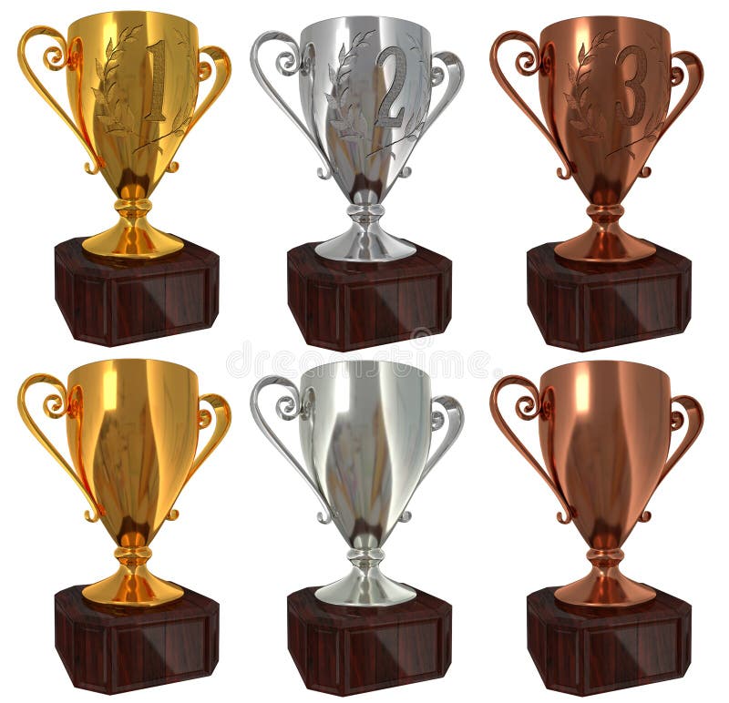 6 Winners cups stock illustration. Illustration of isolated - 48196281