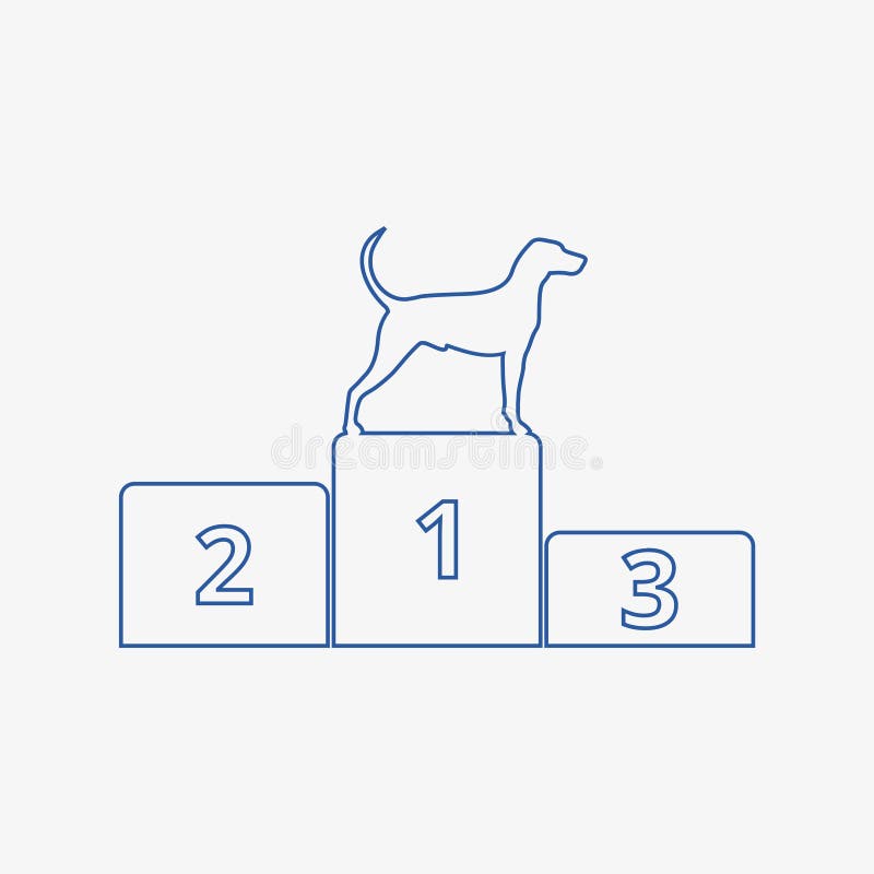 Winners of Dog Competition at the Podium Icon Stock Vector ...